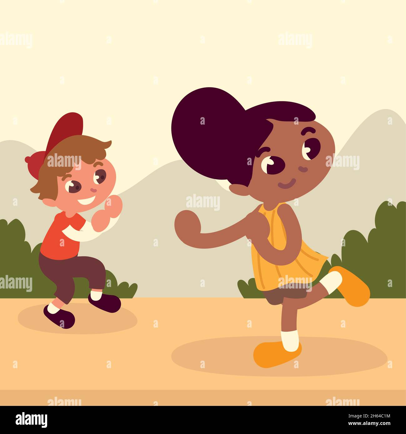 childrens playing cartoon Stock Vector Image & Art - Alamy