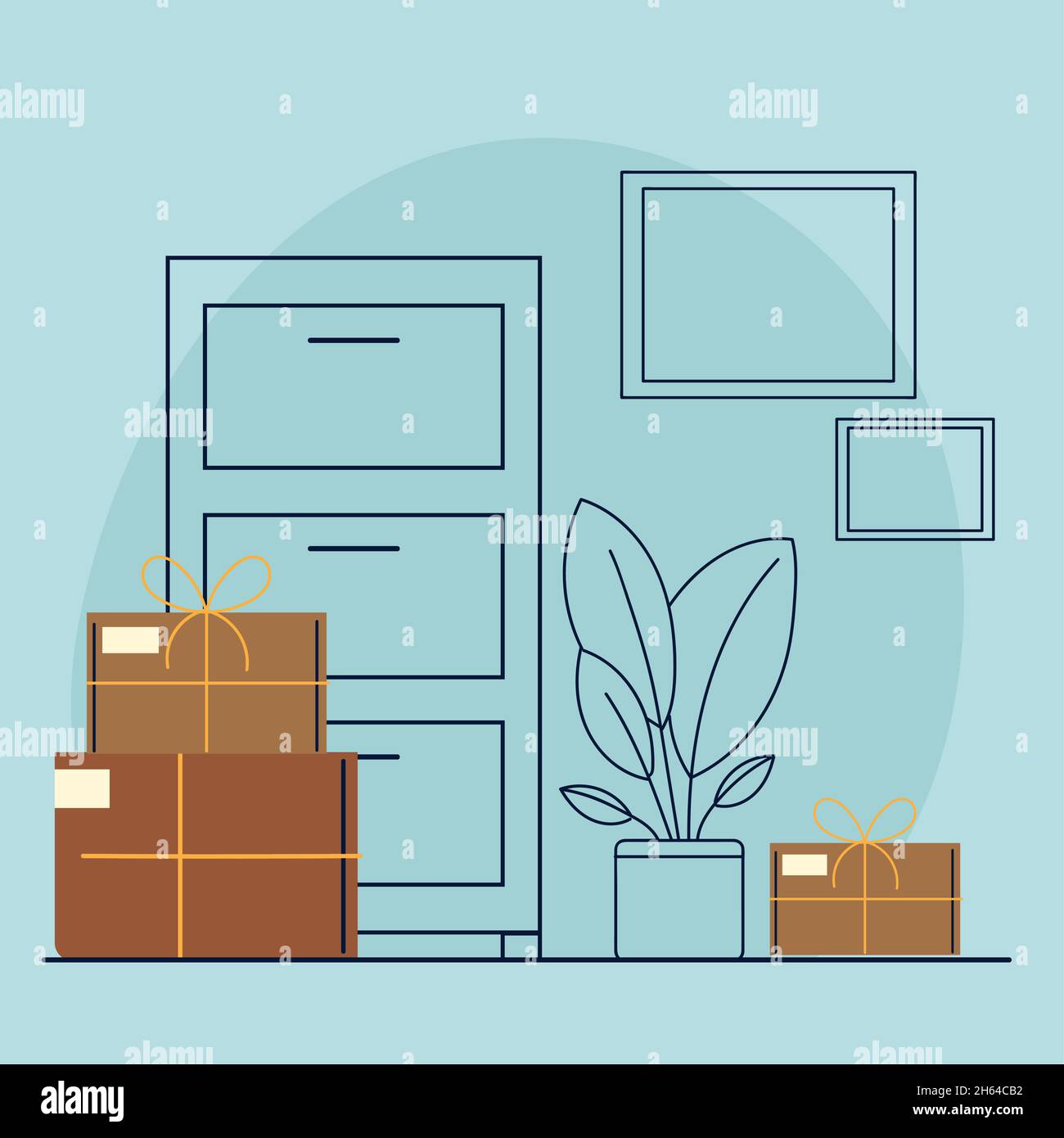stack of cardboard boxes Stock Vector Image & Art - Alamy