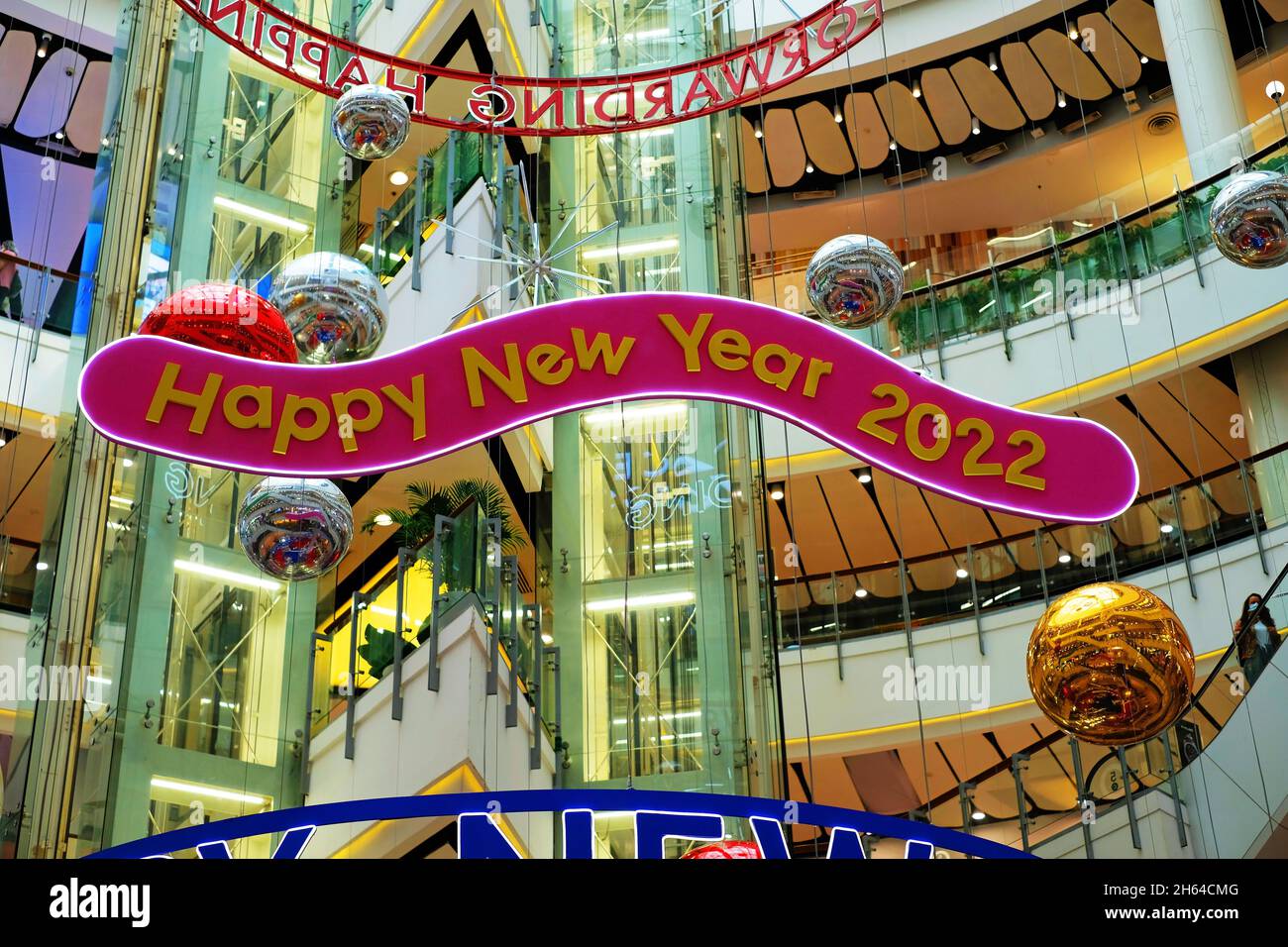 Hanging Happy New Year 2022 in a department store Stock Photo - Alamy