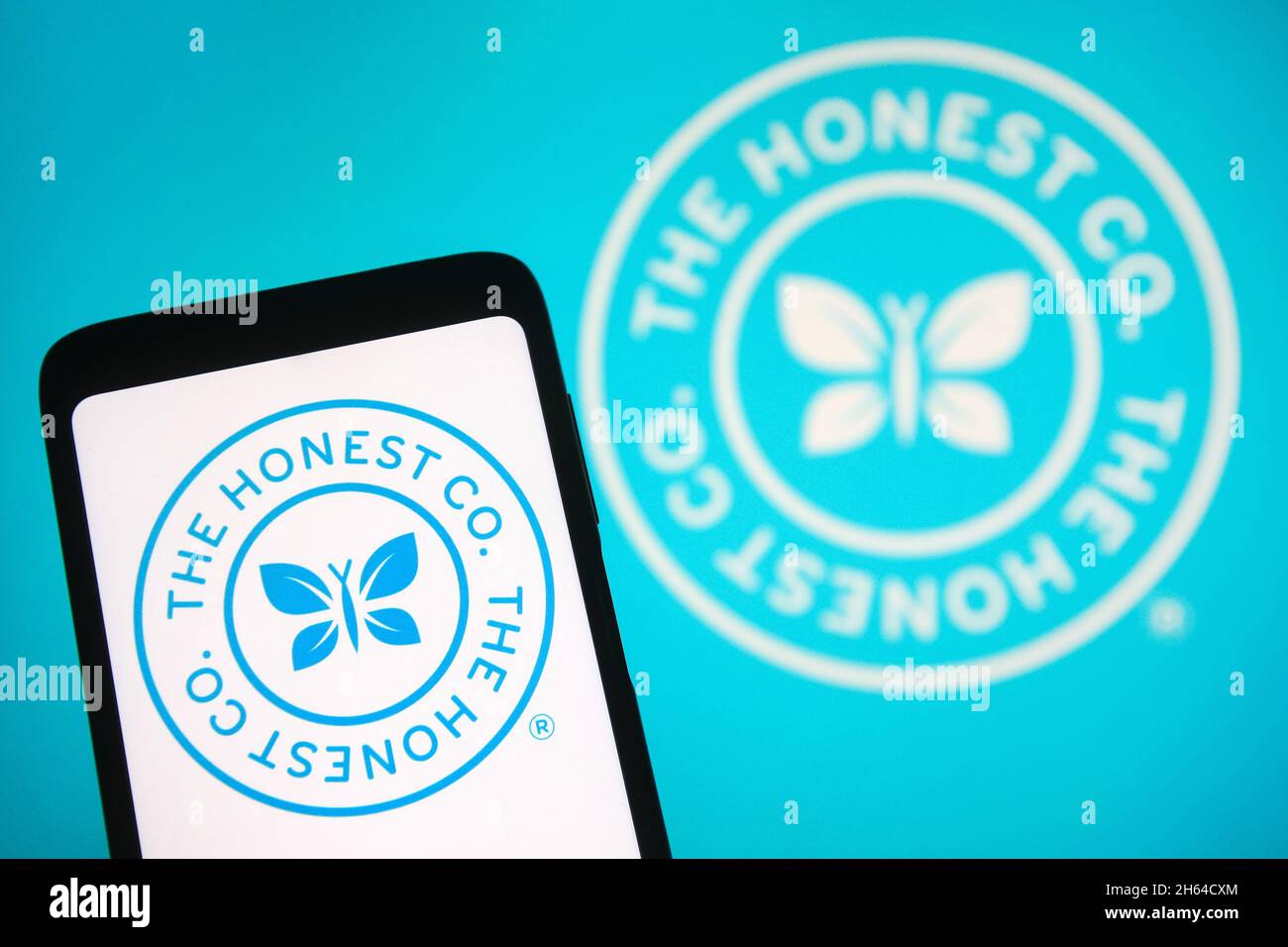 In this photo illustration, The Honest Company Inc, (The Honest Co ...