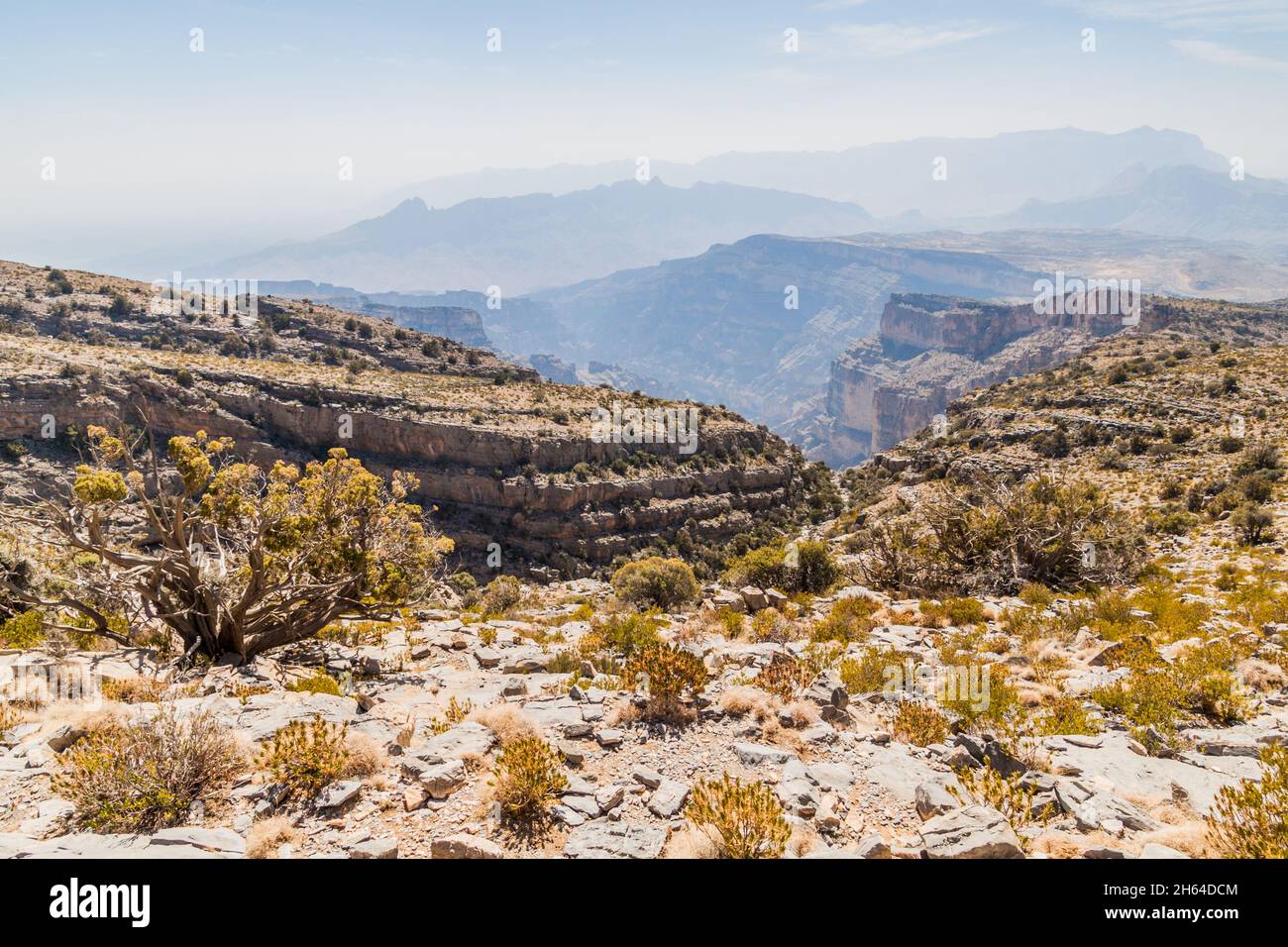 Wadi Ghul canyon in Hajar Mountains, Oman Stock Photo - Alamy