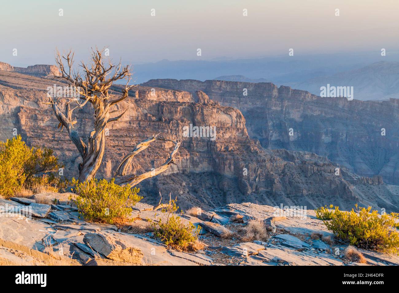 Wadi Ghul canyon in Hajar Mountains, Oman Stock Photo - Alamy