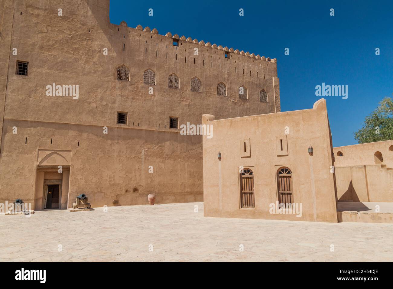 Courtyard of the Jabrin Castle, Oman Stock Photo - Alamy