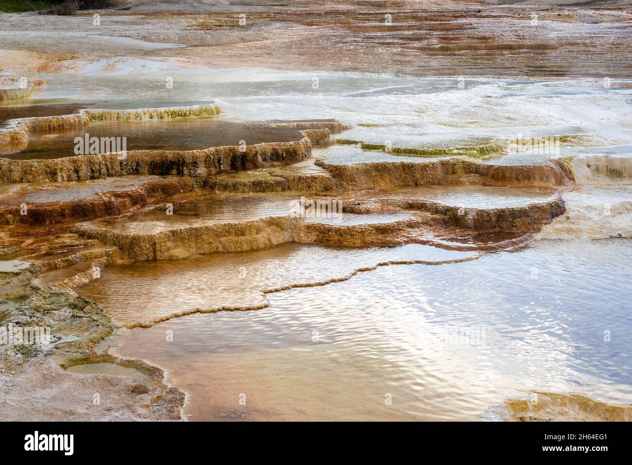 Sulfur temperature terrace travel travertine vacation volcanic water ...