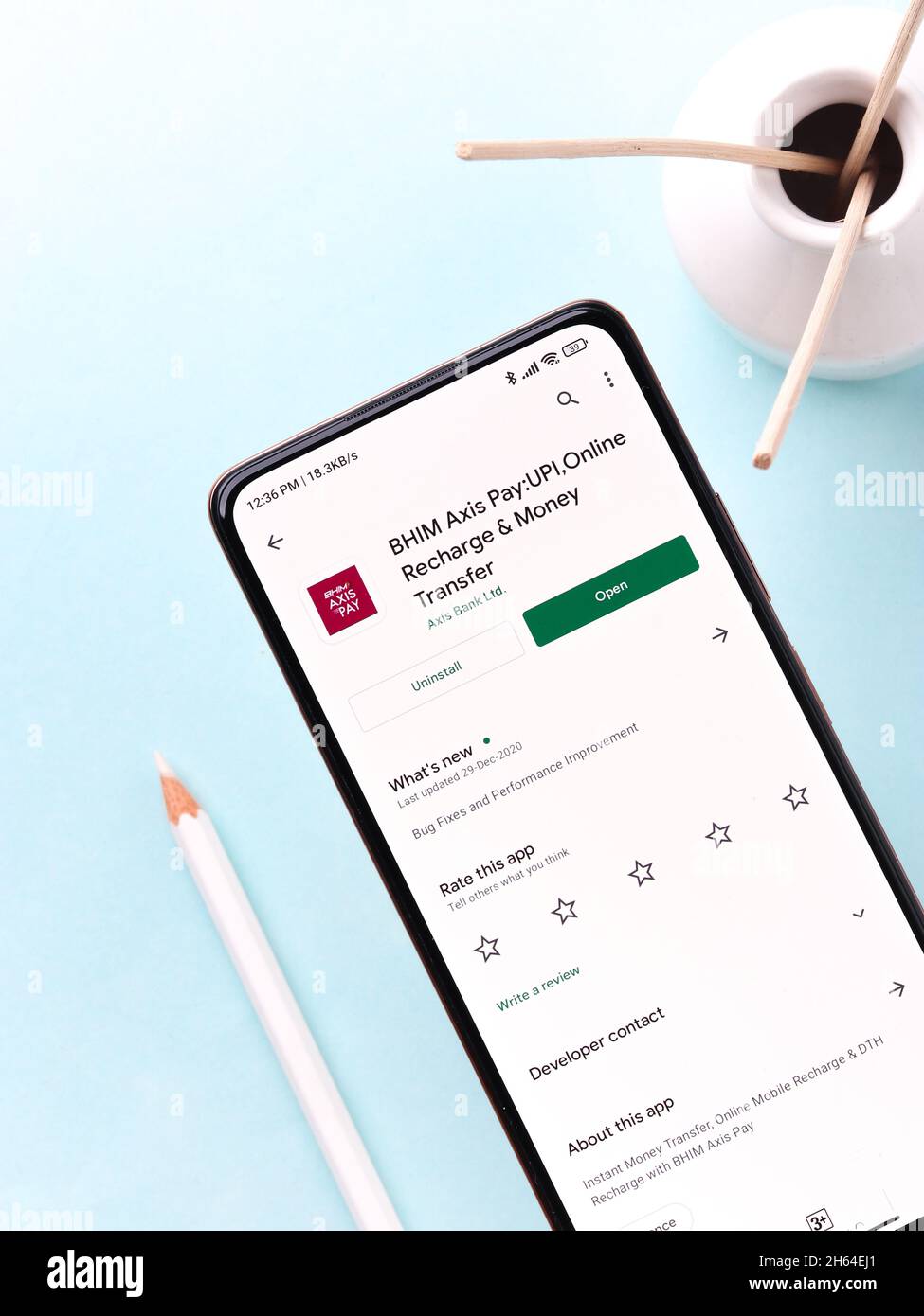 West Bangal, India - November 11, 2021 : Ping Pay Axis Bank logo on ...