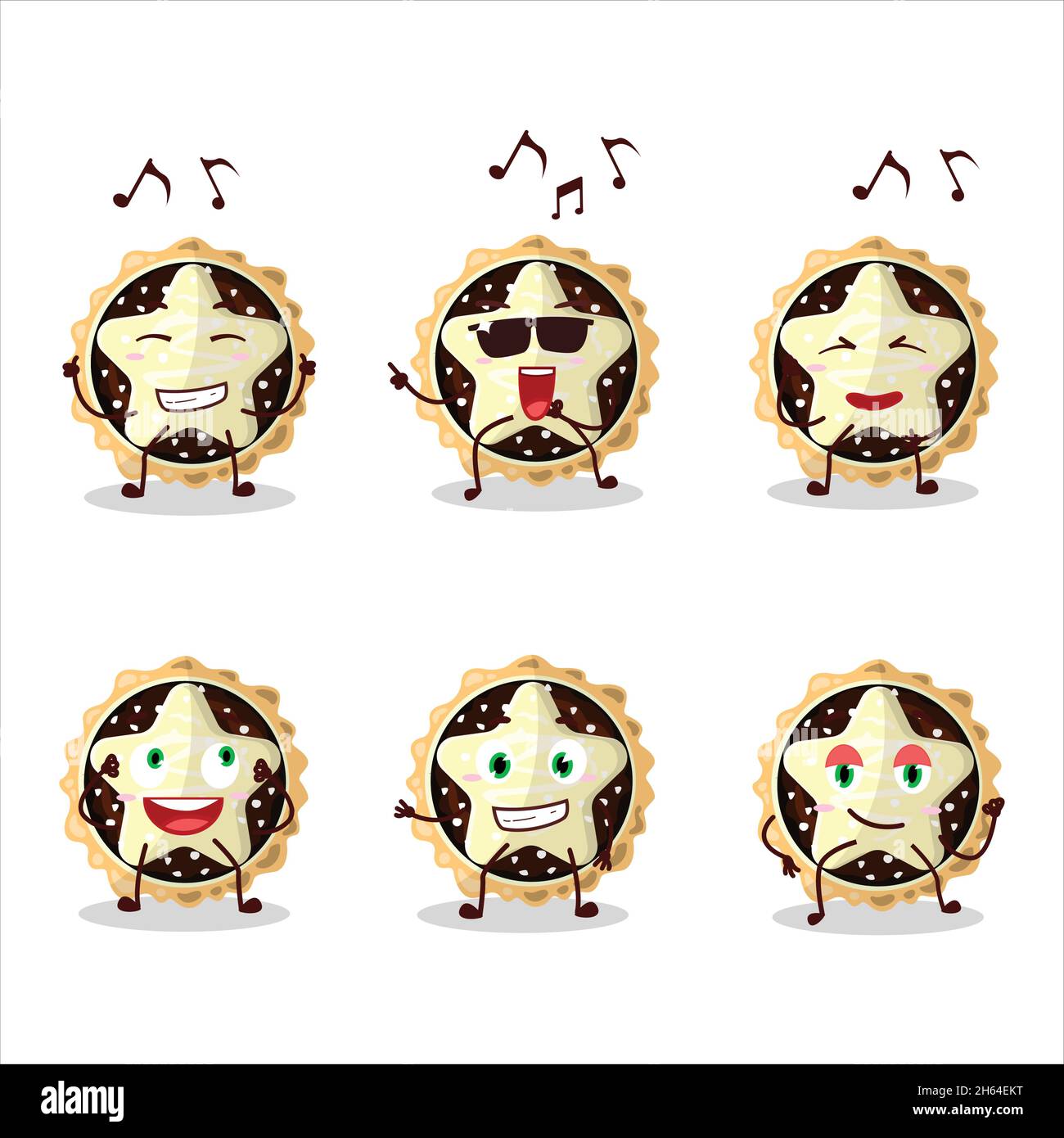 An image of star chocolate pie dancer cartoon character enjoying the ...