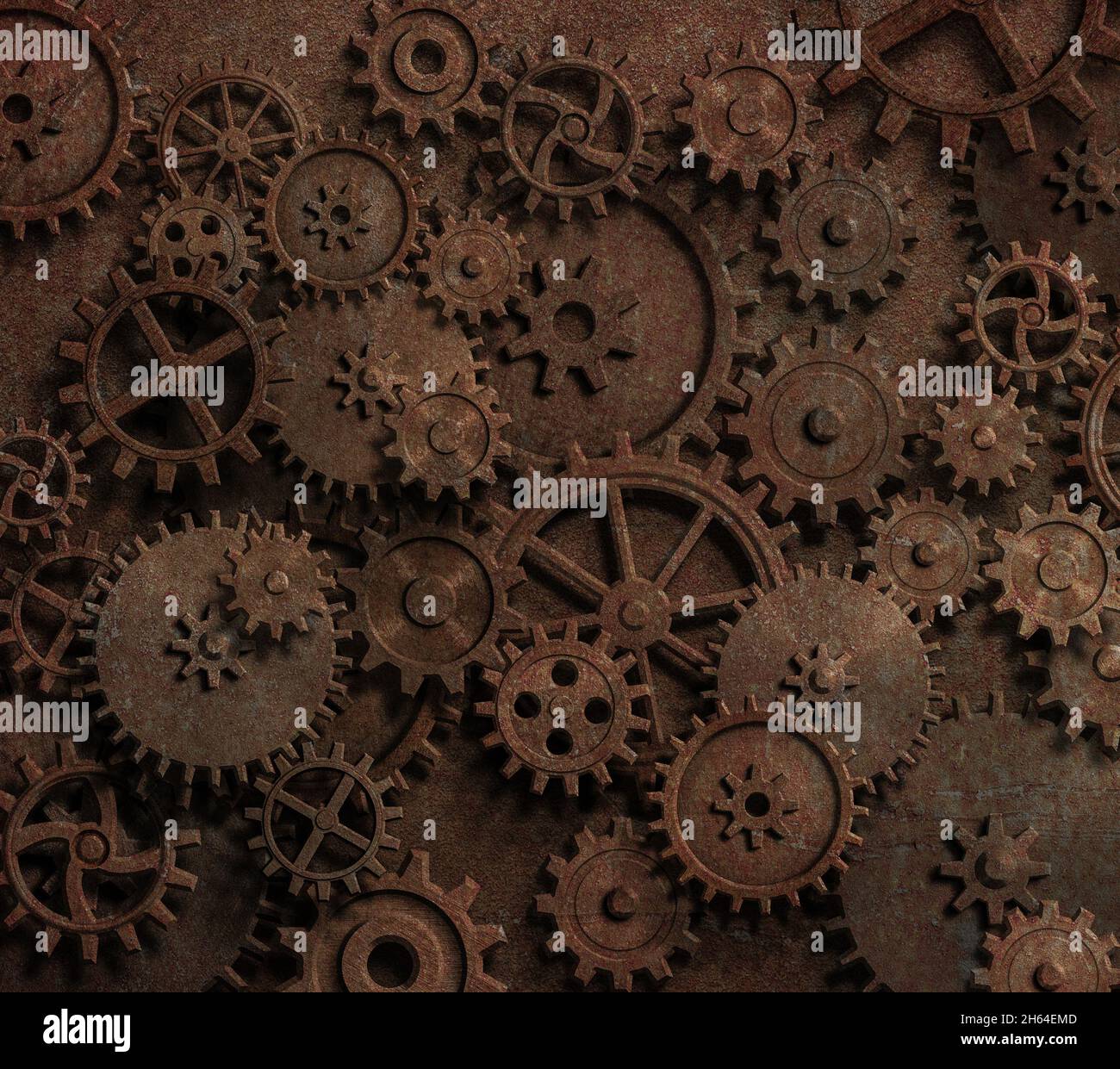 Old rustic gears and cogs clock mechanism Stock Photo - Alamy