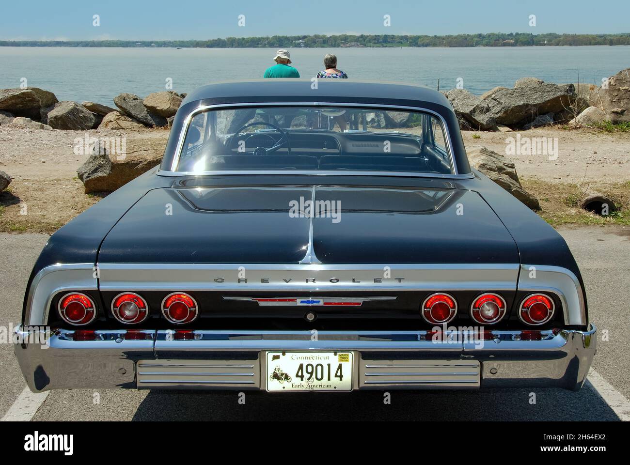 Greenwich, CT, USA-May 2011; View of a classic Chevrolet Impala seen ...