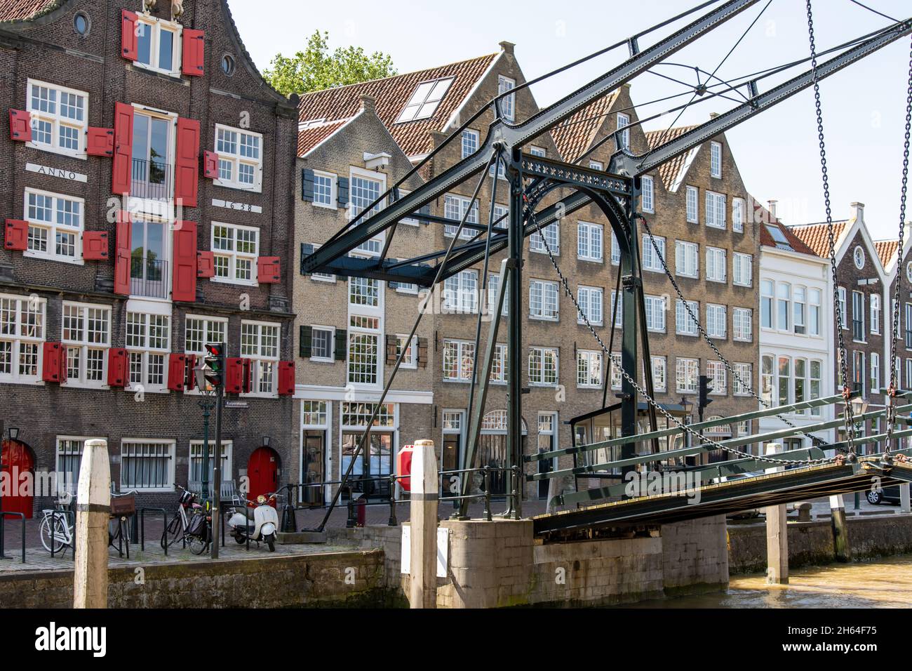 Dordrecht, the Netherlands-July 2021; Close up of the Damiatenbrug ...