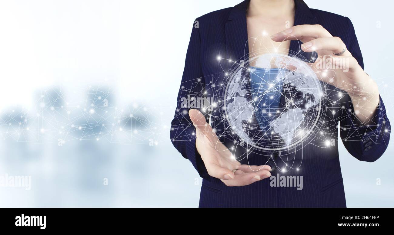 Abstract world network connection, internet and global connection ...