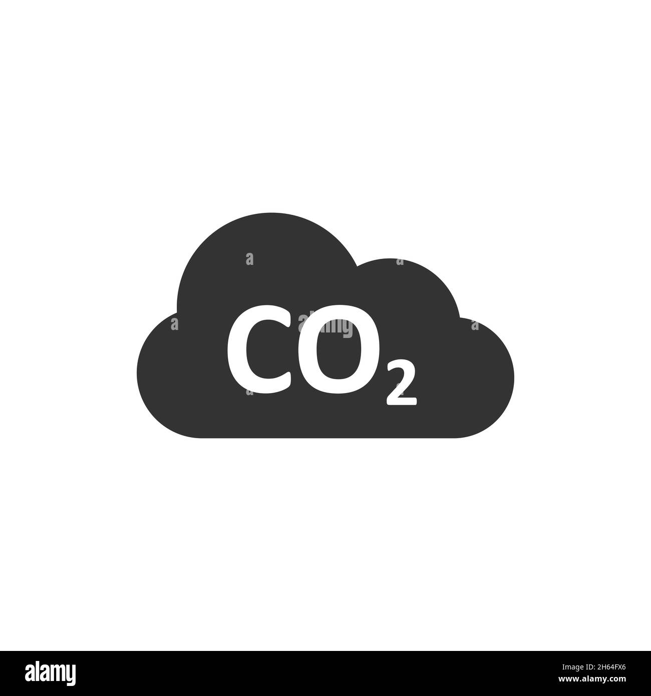Co2 emission icon in flat style. Cloud disaster vector illustration on ...