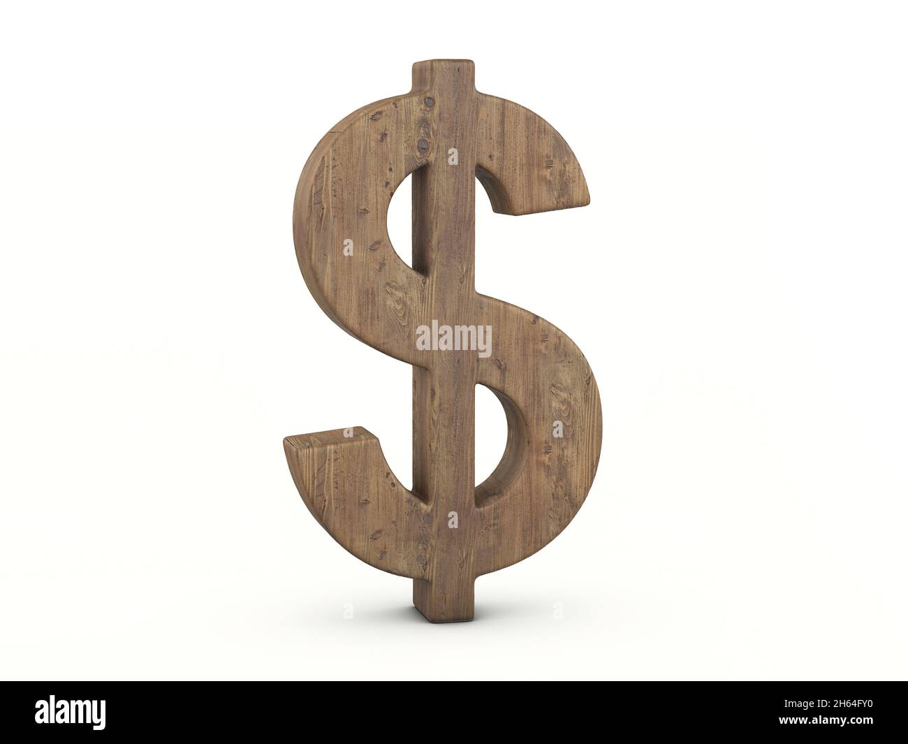 Wood dollar symbol on a white background. 3d illustration Stock Photo ...