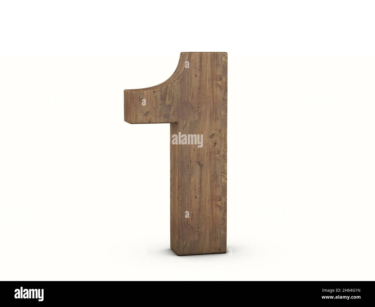 Wood number one on a white background. 3d illustration Stock Photo - Alamy