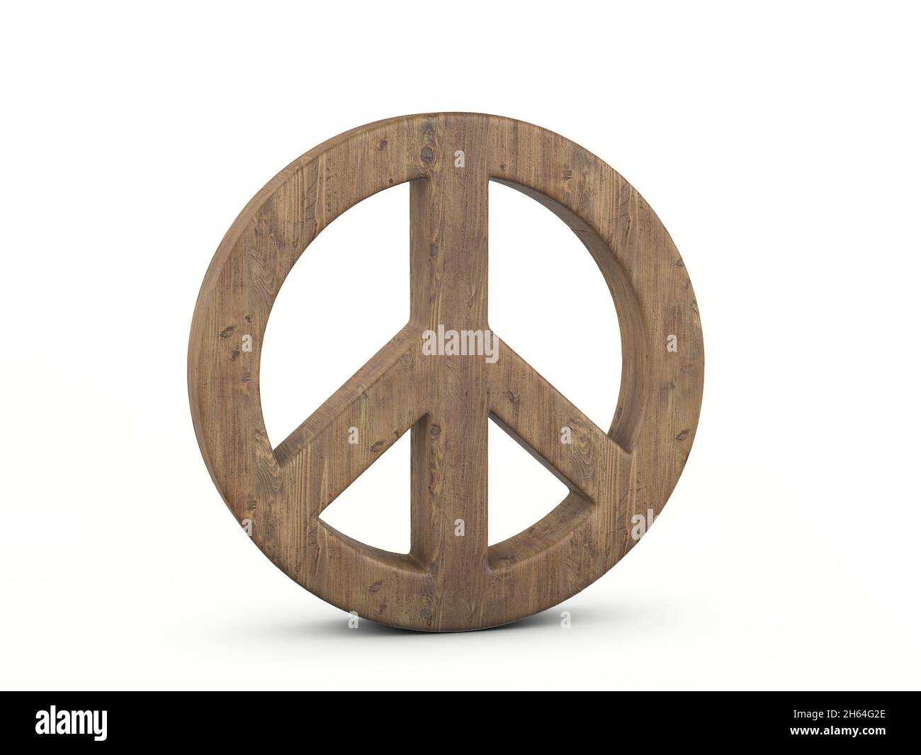 Wood peace symbol on a white background. 3d illustration Stock Photo ...