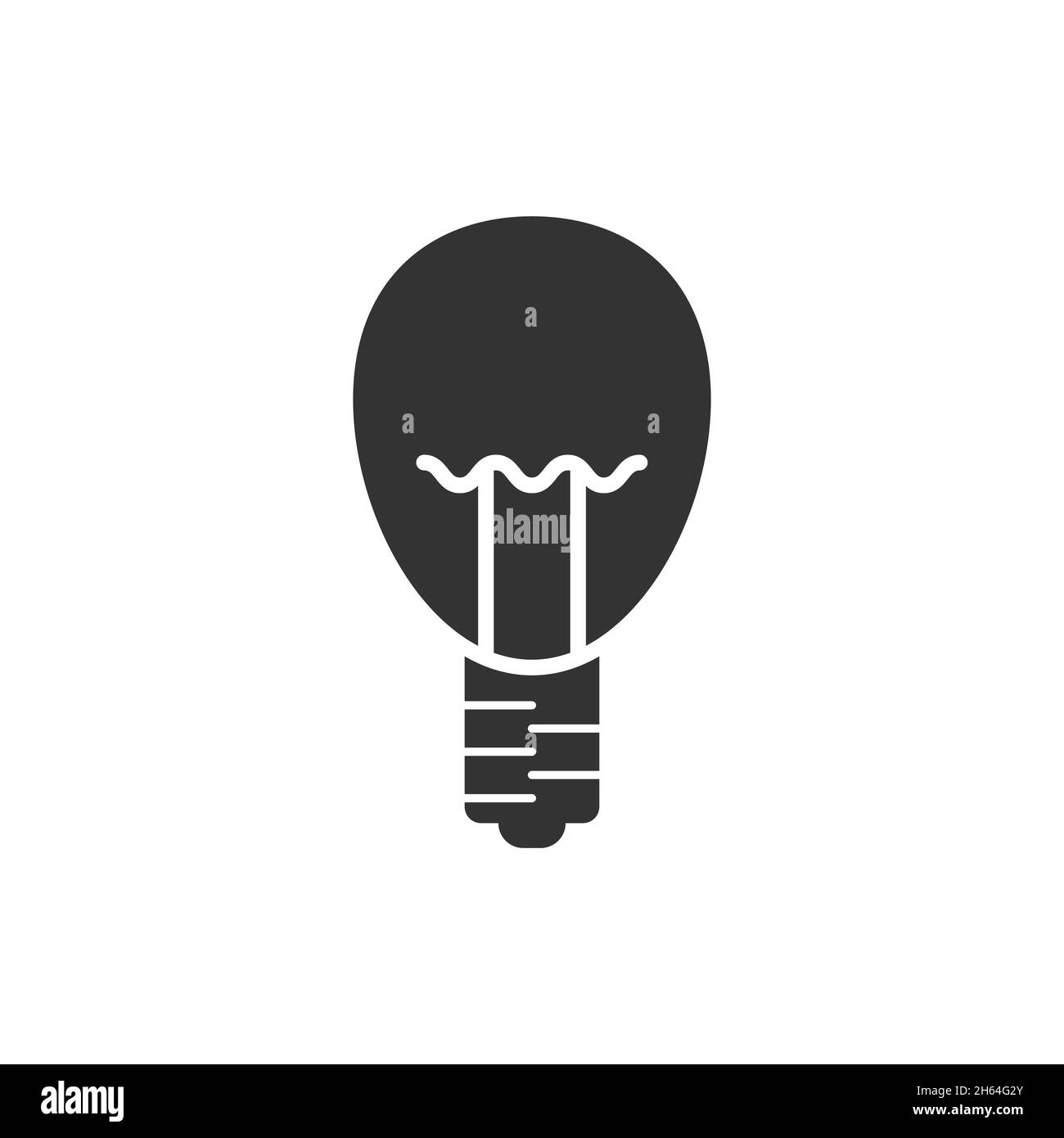 Light bulb icon in flat style. Lightbulb vector illustration on white ...