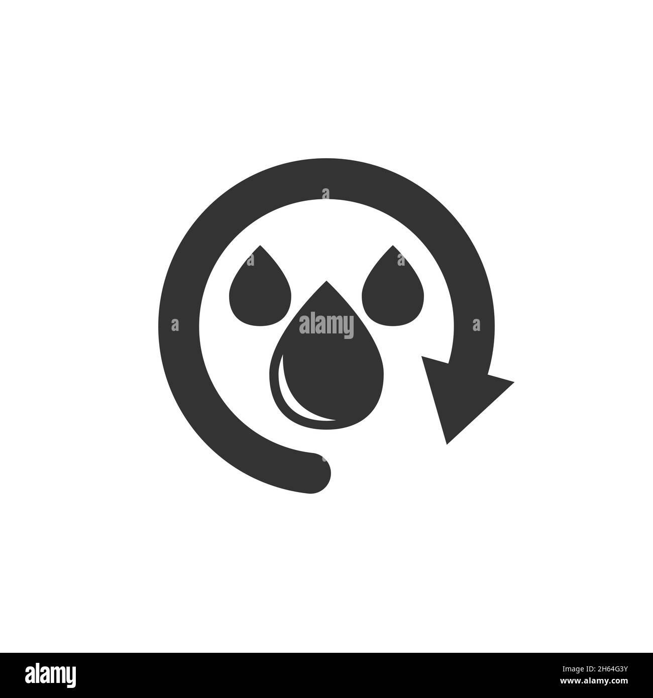 Water drop icon in flat style. Blob recycle vector illustration on ...