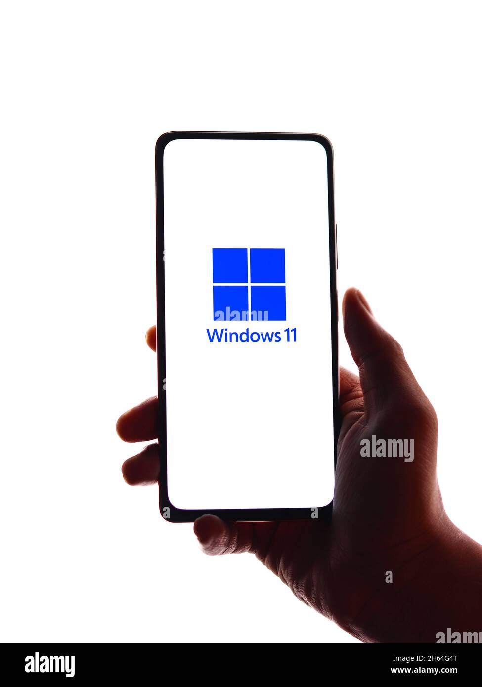 Assam, india - June 17, 2021 : Windows 11 logo on phone screen stock ...