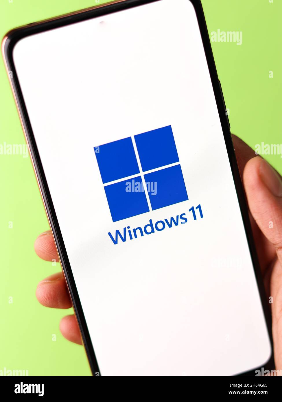 Assam, india - June 17, 2021 : Windows 11 logo on phone screen stock ...