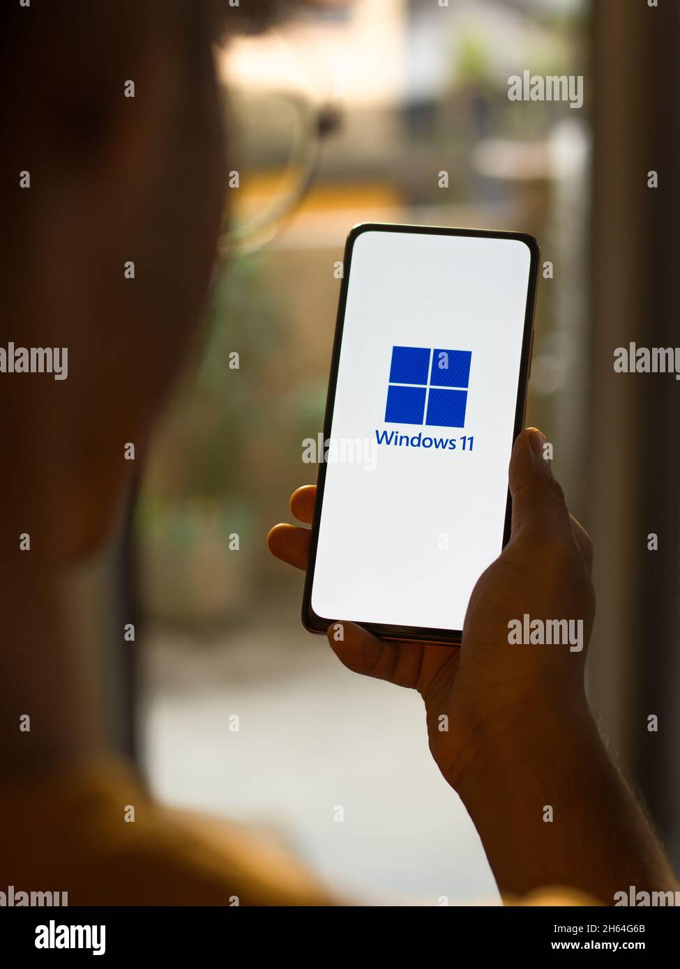 Assam, india - June 17, 2021 : Windows 11 logo on phone screen stock ...