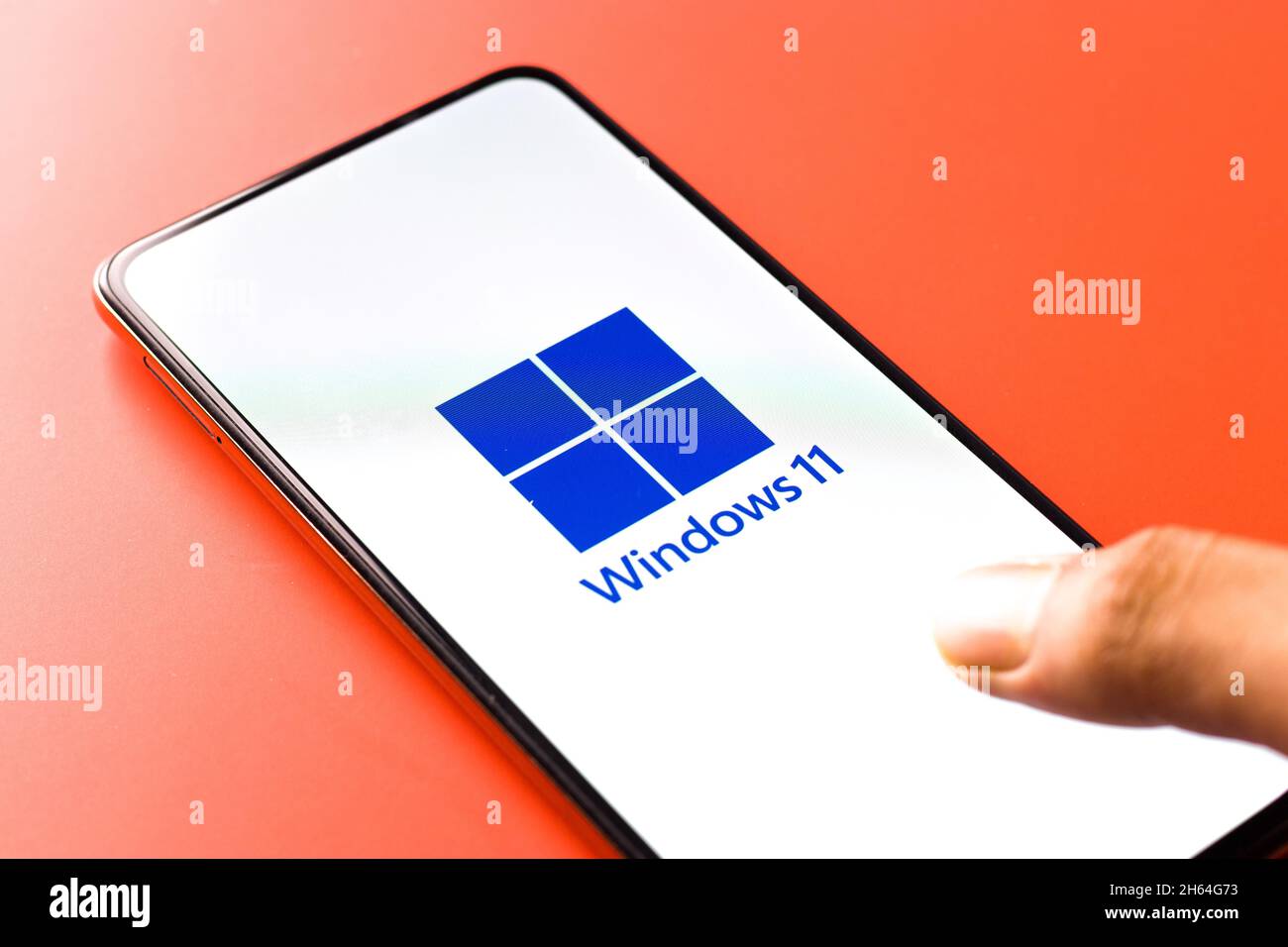 Assam, india - June 17, 2021 : Windows 11 logo on phone screen stock ...