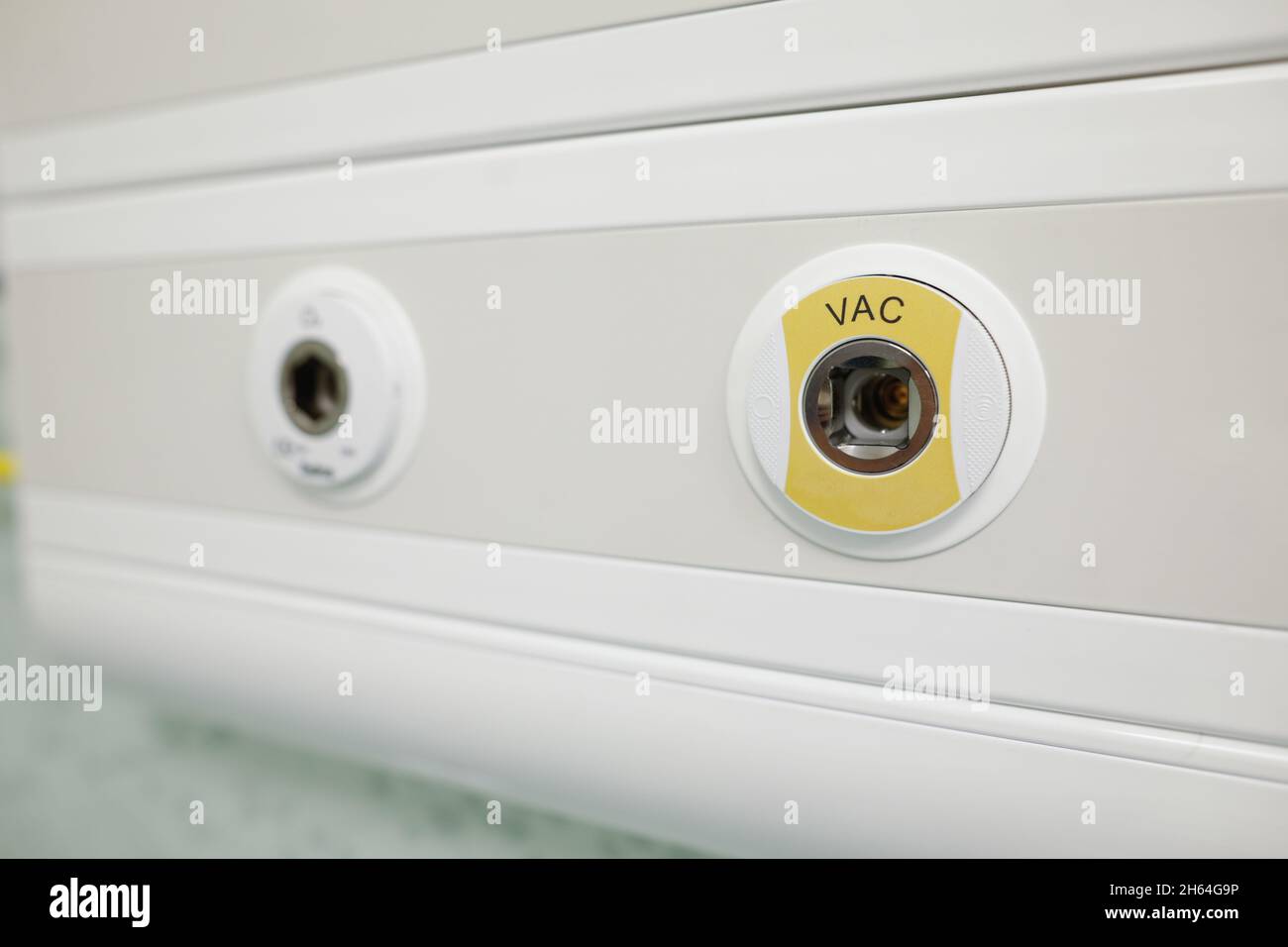 Details with the vacuum console outlet in a hospital - medical gas ...