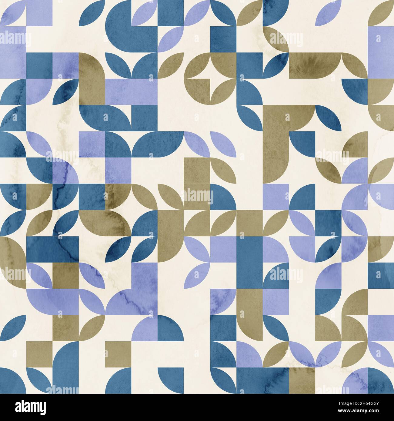 Seamless mid century retro watercolor geometric surface pattern design ...