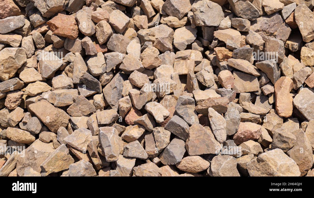 granite large crushed stone top view. background of stones Stock Photo ...