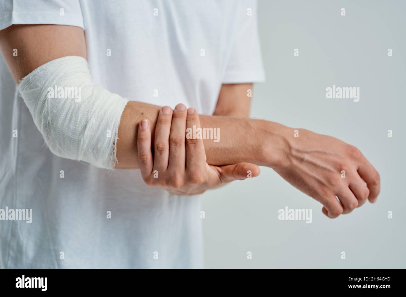 sick man hand injury treatment health problems hospital medicine Stock ...