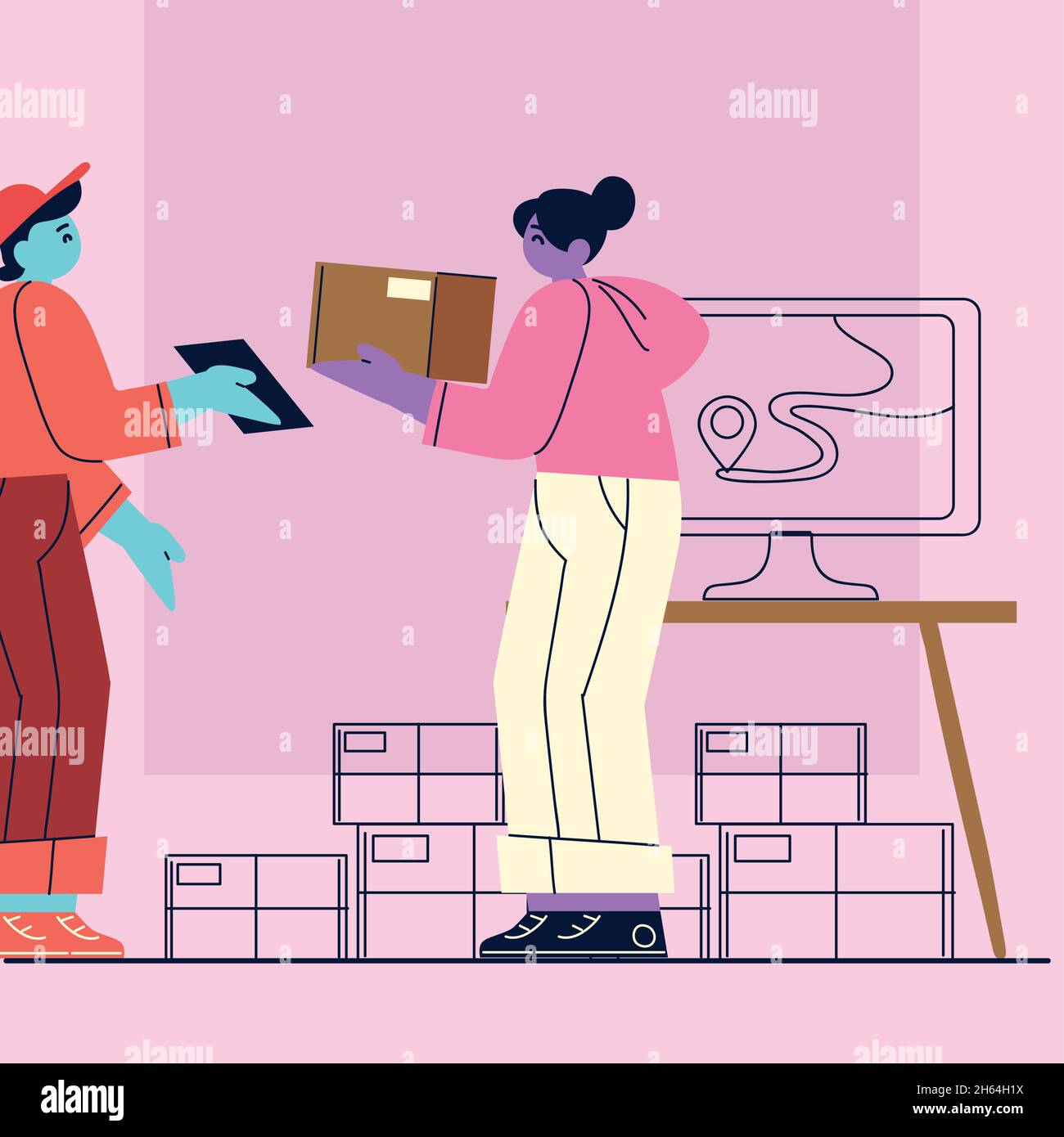 Happy customer receiving Stock Vector Images - Alamy