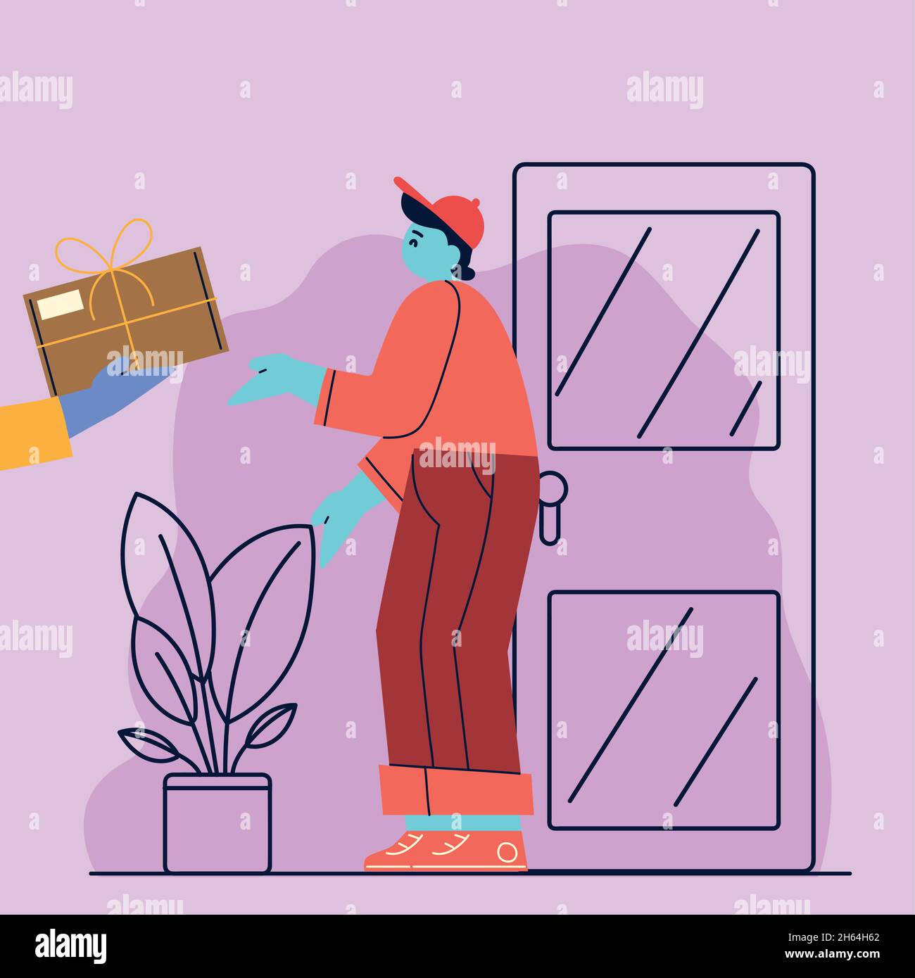 Receiving a parcel Stock Vector Images - Alamy