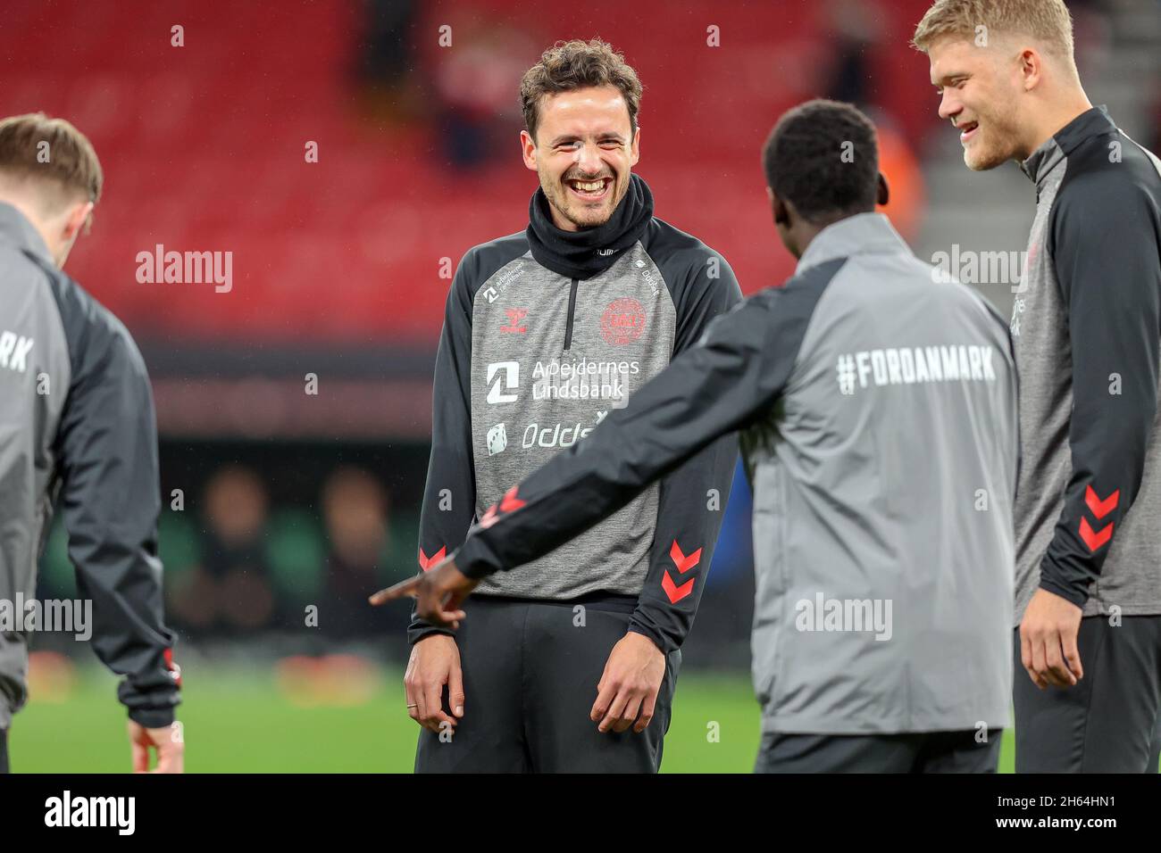 Copenhagen, Denmark. 12th Nov, 2021. Thomas Delaney (8) of Denmark is ...