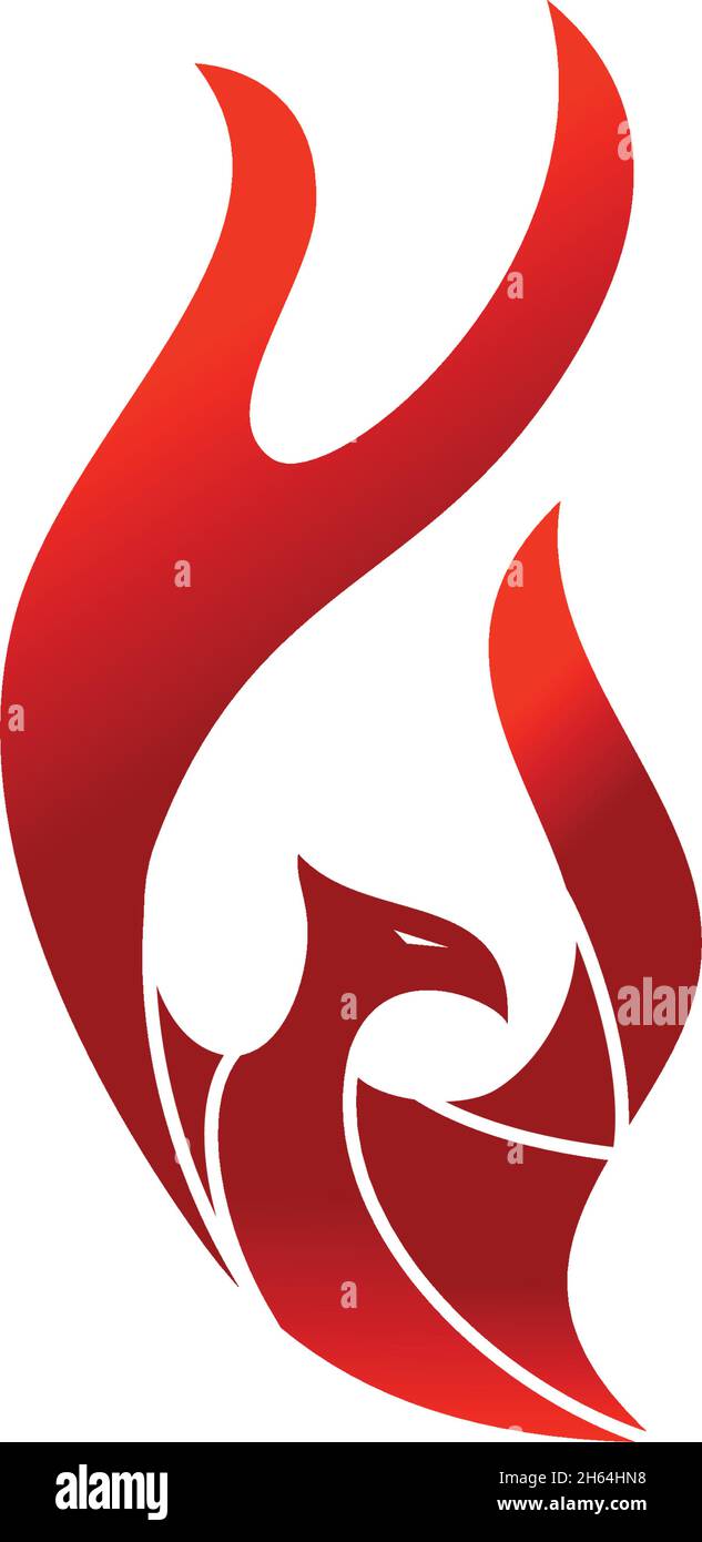 Phoenix Flame Fire Illustration Template Icon Isolated Stock Vector ...