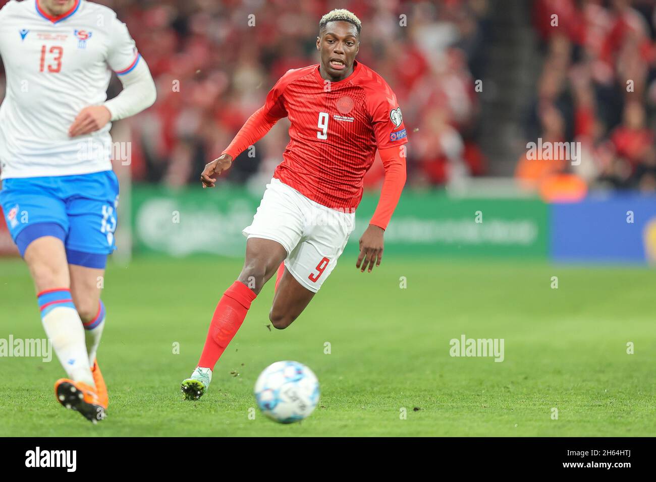 Copenhagen, Denmark. 12th Nov, 2021. Mohamed Daramy (9) of Denmark seen ...