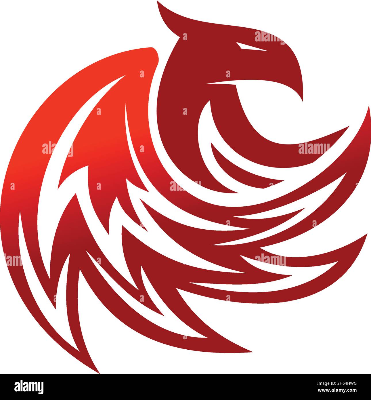 Phoenix Wing Flame Fire Illustration Template Icon Isolated Stock ...