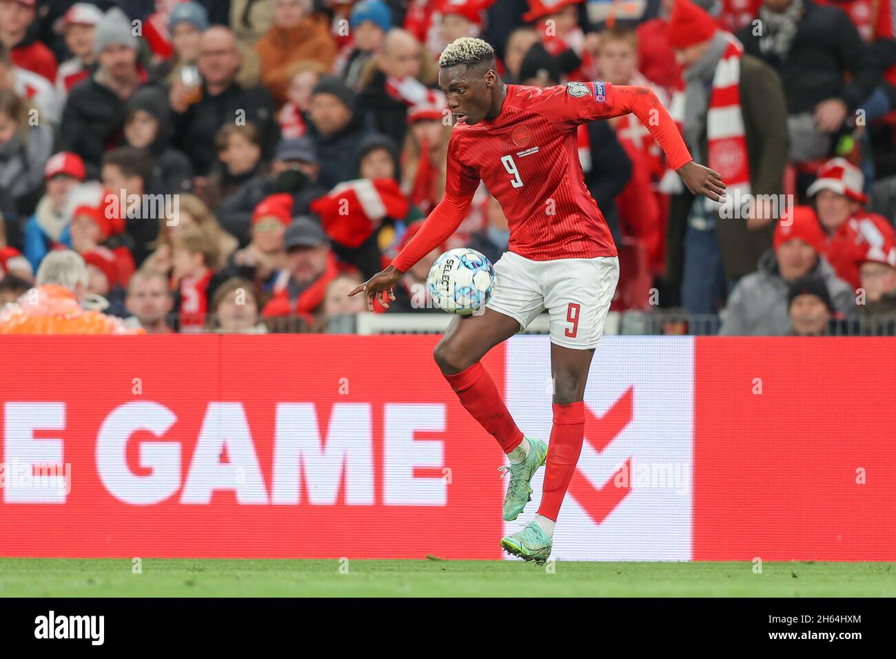 Copenhagen, Denmark. 12th Nov, 2021. Mohamed Daramy (9) of Denmark seen ...