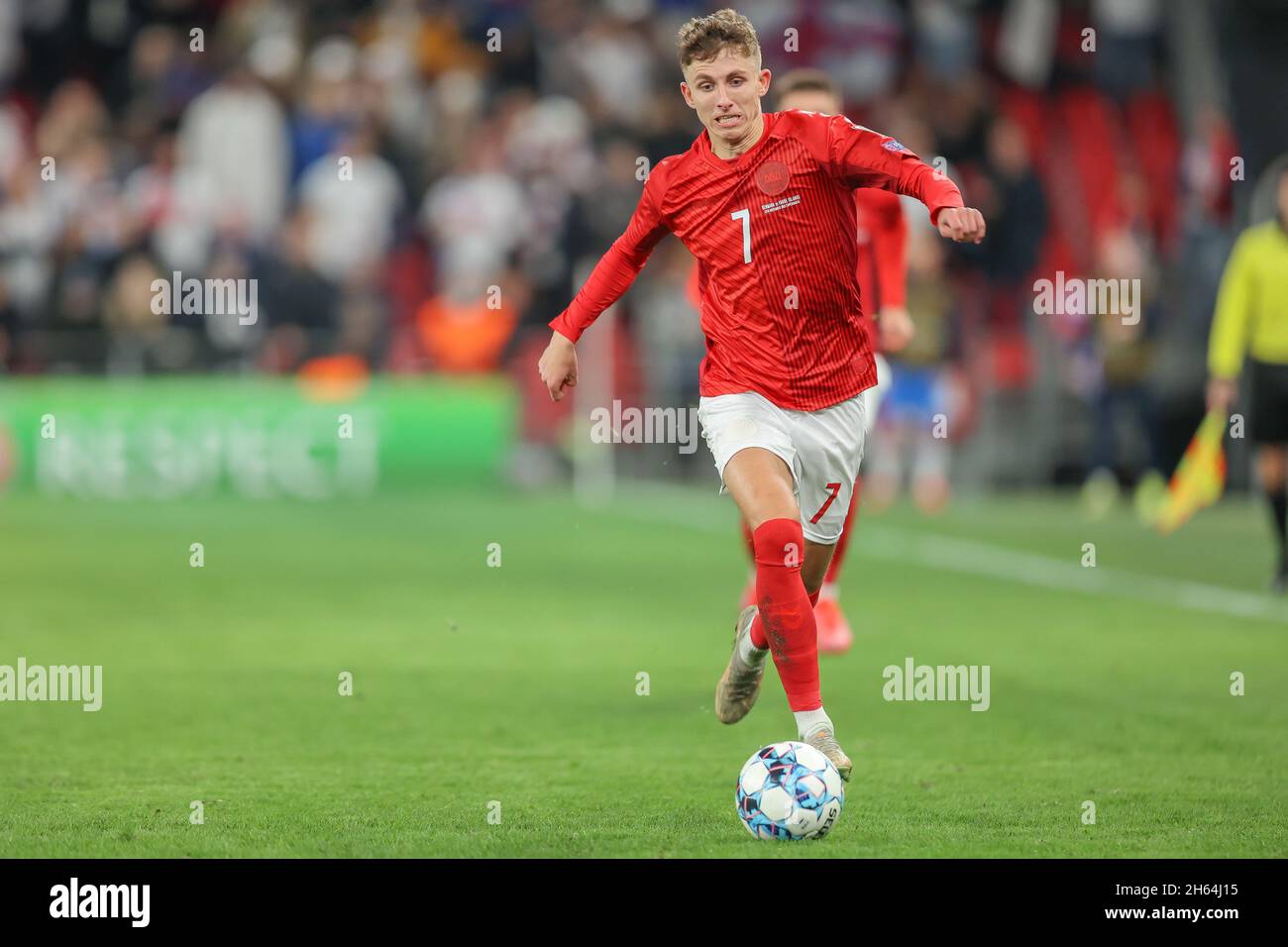 Copenhagen, Denmark. 12th Nov, 2021. Jesper Lindstrom (7) of Denmark ...