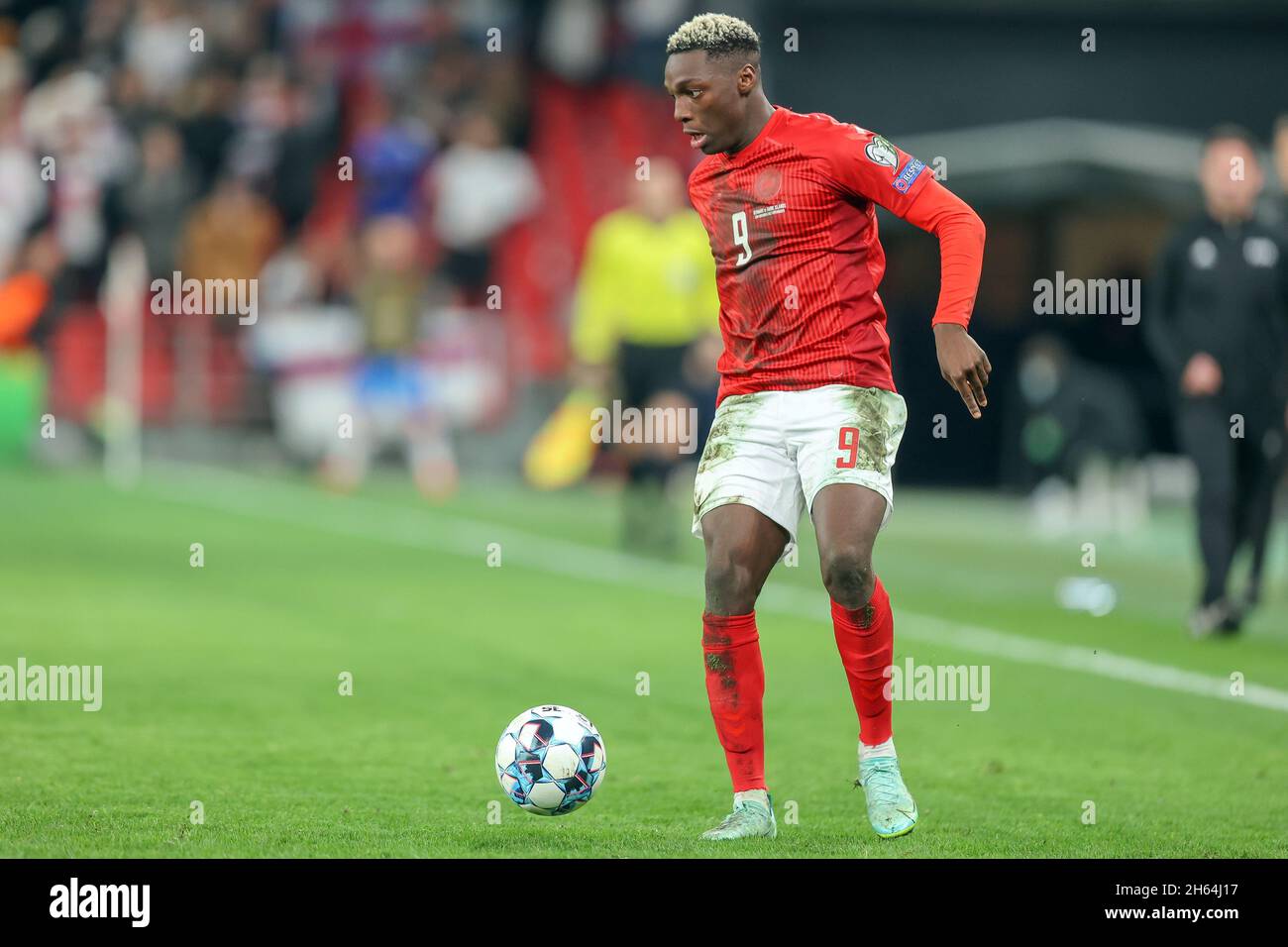 Copenhagen, Denmark. 12th Nov, 2021. Mohamed Daramy (9) of Denmark seen ...