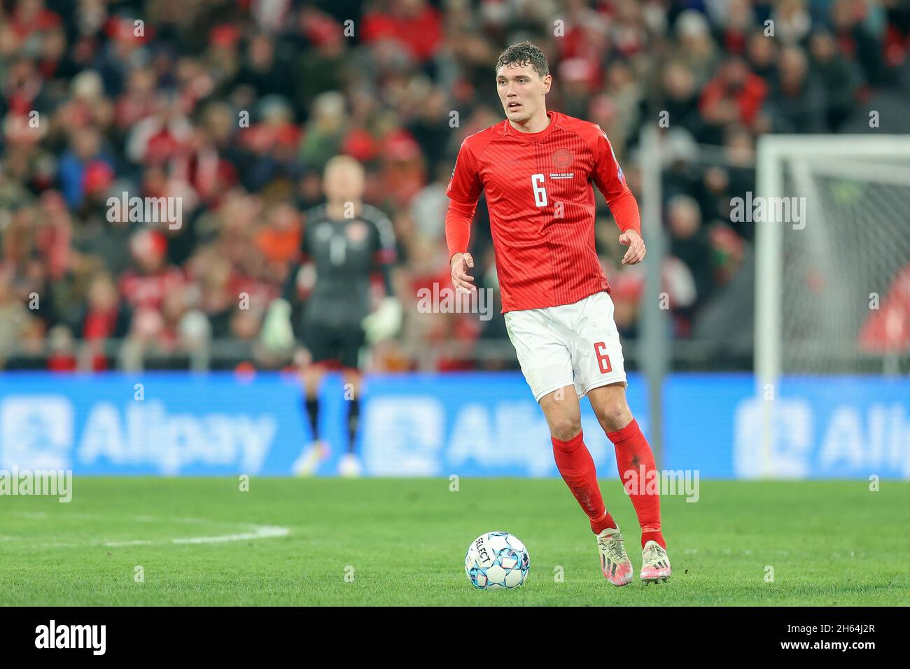 Copenhagen, Denmark. 12th Nov, 2021. Andreas Christensen (6) of Denmark ...