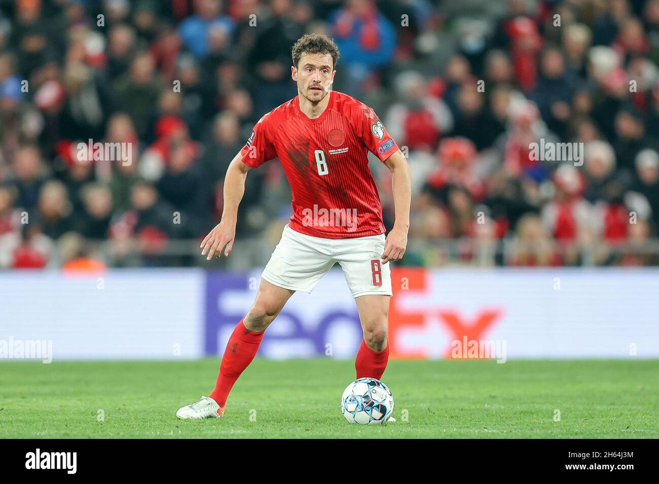 Copenhagen, Denmark. 12th Nov, 2021. Thomas Delaney (8) of Denmark seen ...