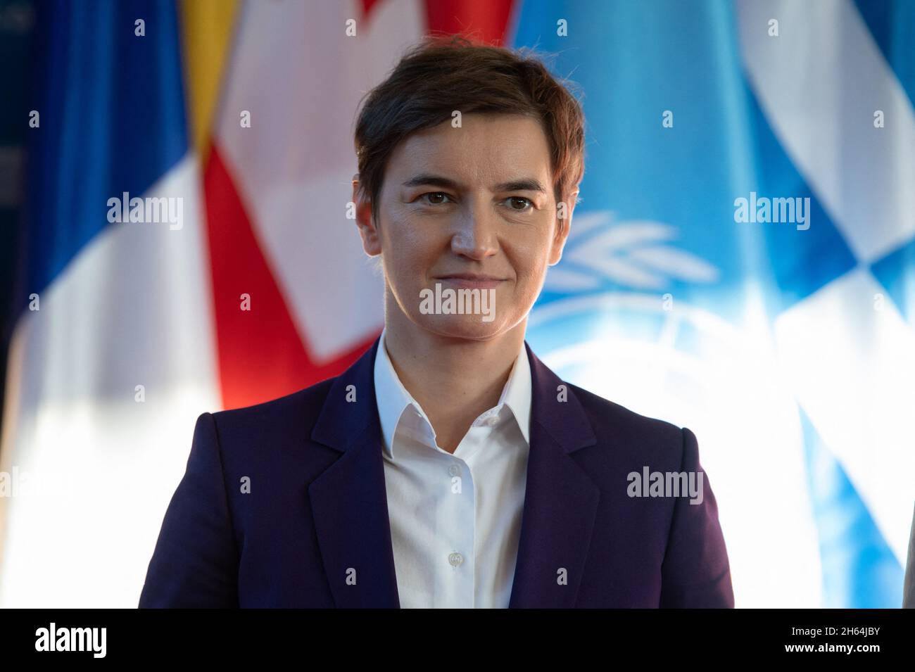 Paris, France. 12th Nov, 2021. Serbia's Prime Minister Ana Brnabic ...
