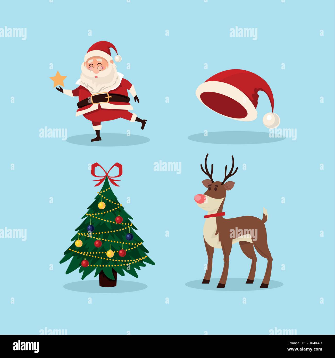 santa claus and deer Stock Vector Image & Art - Alamy