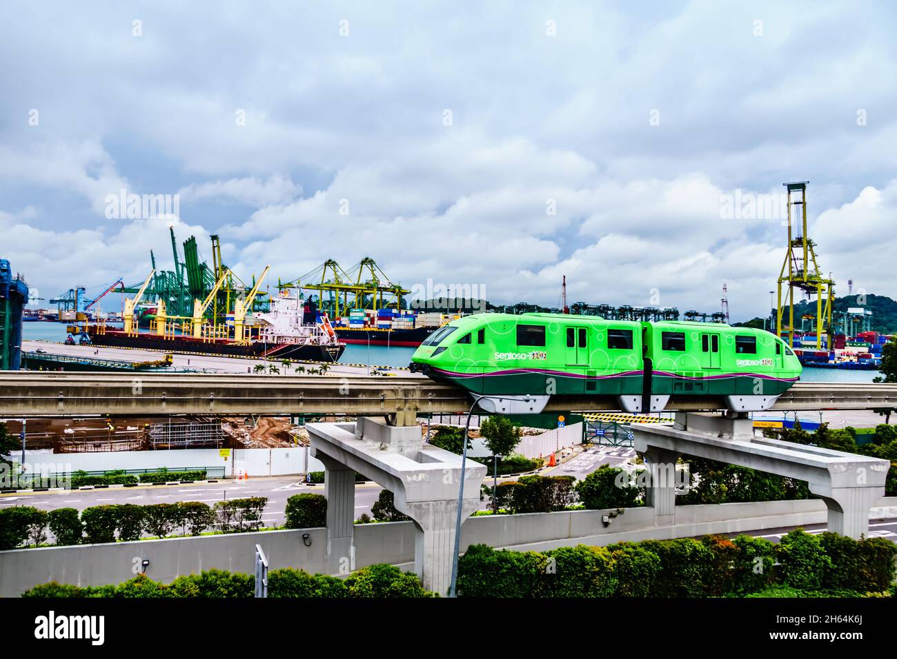 The Sentosa Express is a monorail line connecting Sentosa island to ...