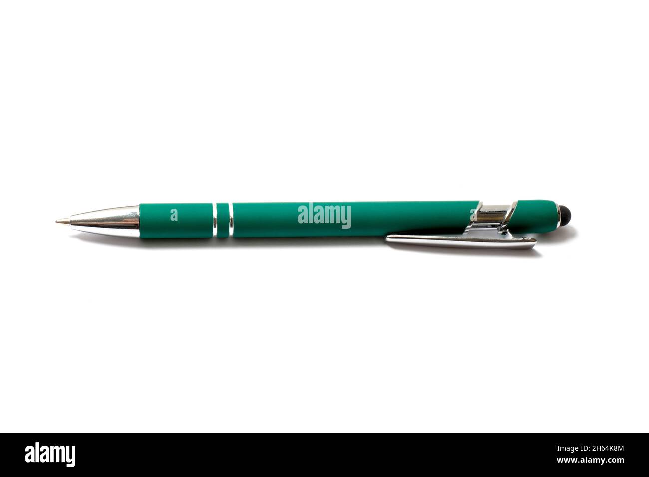 Green ballpoint pen isolated on white Stock Photo - Alamy