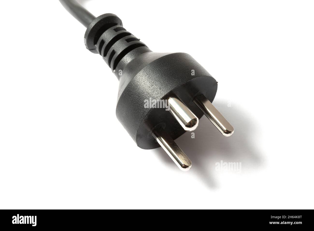 Black electric plug isolated on white Stock Photo - Alamy