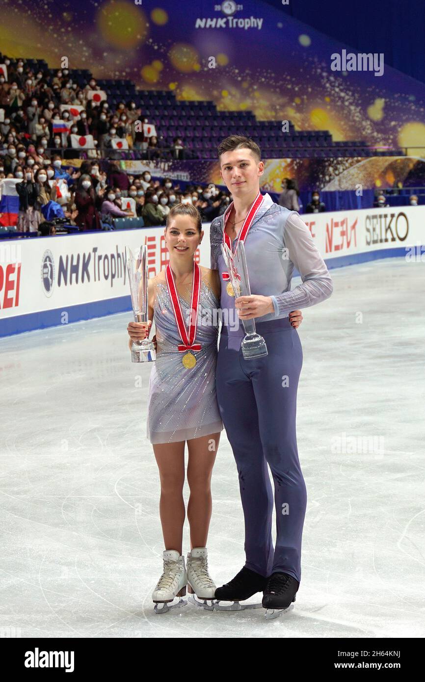 Tokyo, Japan. 13th Nov, 2021. Anastasia Mishina (L)/Aleksandr Galliamov ...