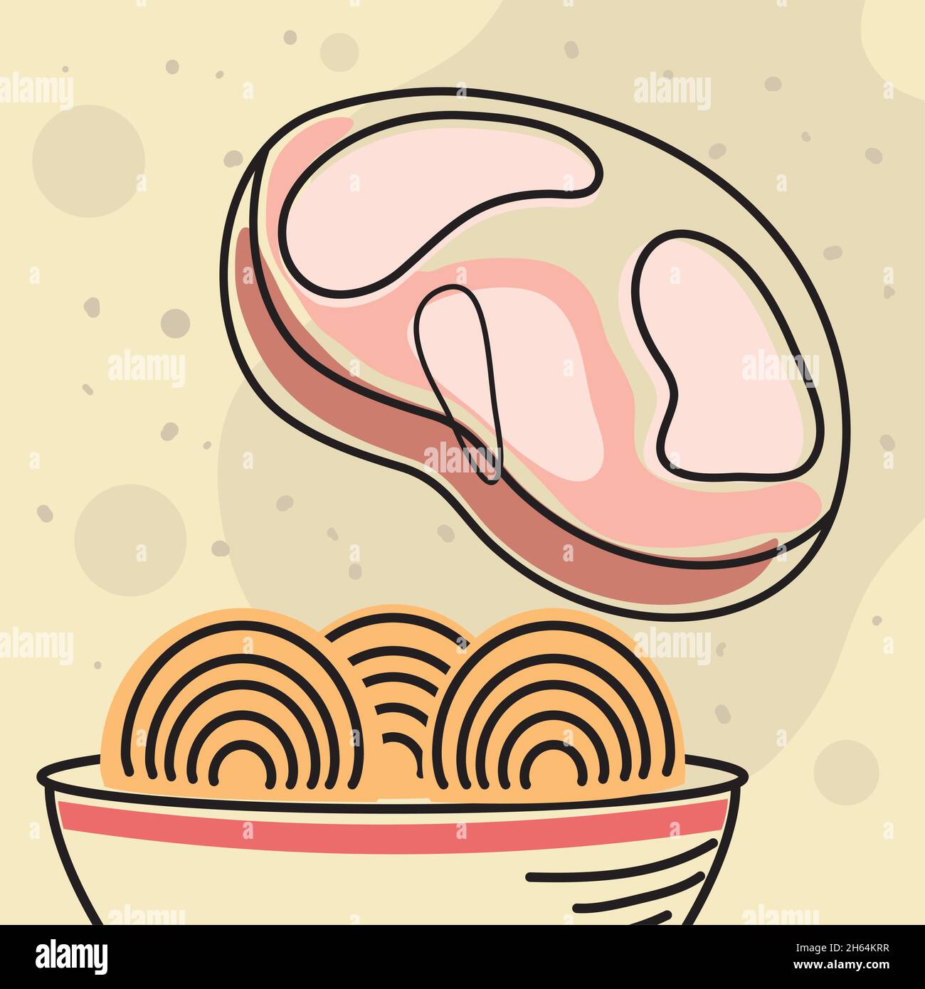 ramen pork and noodles Stock Vector Image & Art - Alamy
