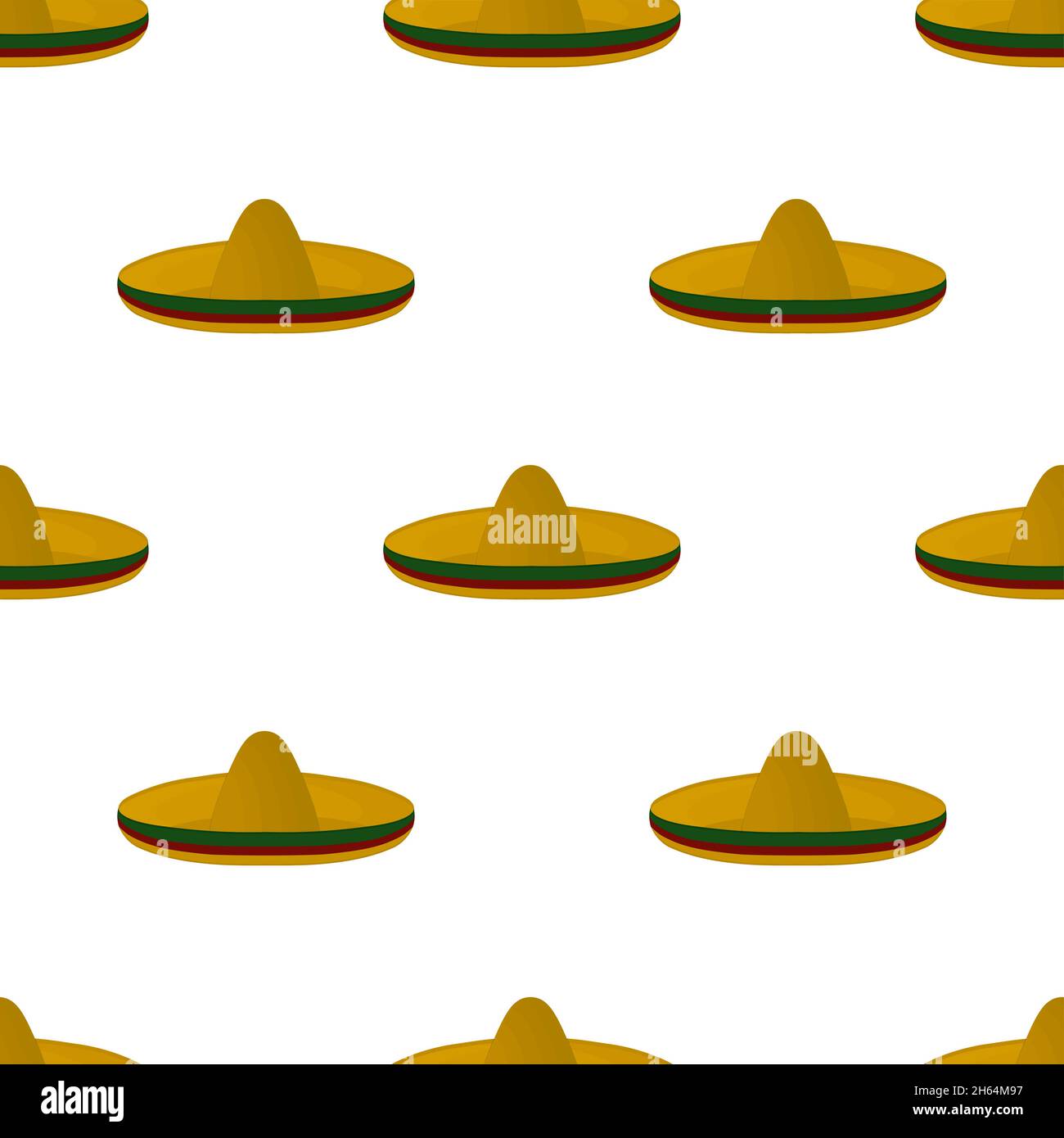 Pattern mexican hats sombrero, beautiful caps in white background. Caps ...