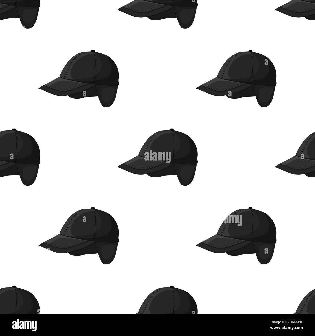 Illustration on theme pattern hats baseball, beautiful caps in white ...