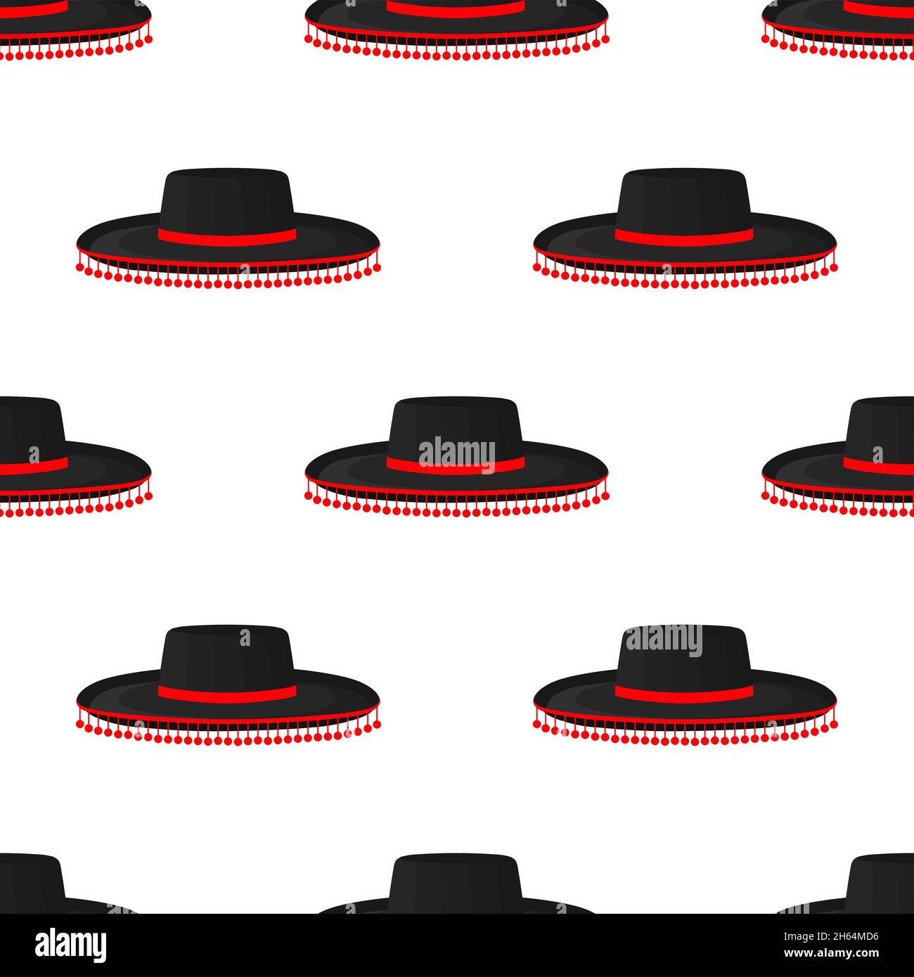 Pattern mexican hats sombrero, beautiful caps in white background. Caps ...