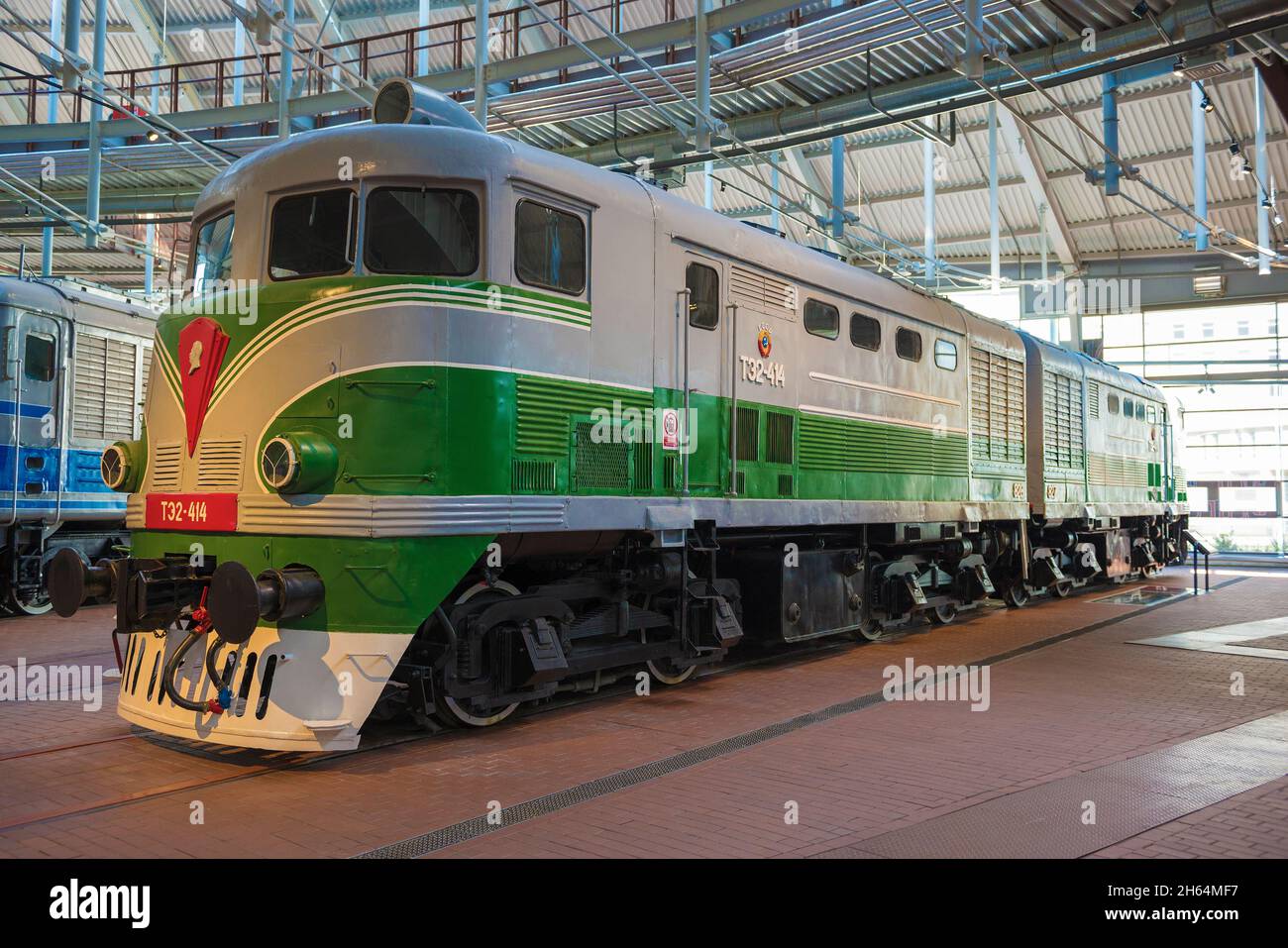 ST. PETERSBURG, RUSSIA - AUGUST 16, 2018: Soviet main line two-section ...